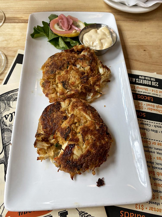 These golden crab cakes are the Brad Pitt of seafood &ndash; they look amazing and actually deliver on their promise. No filler, all thriller.
