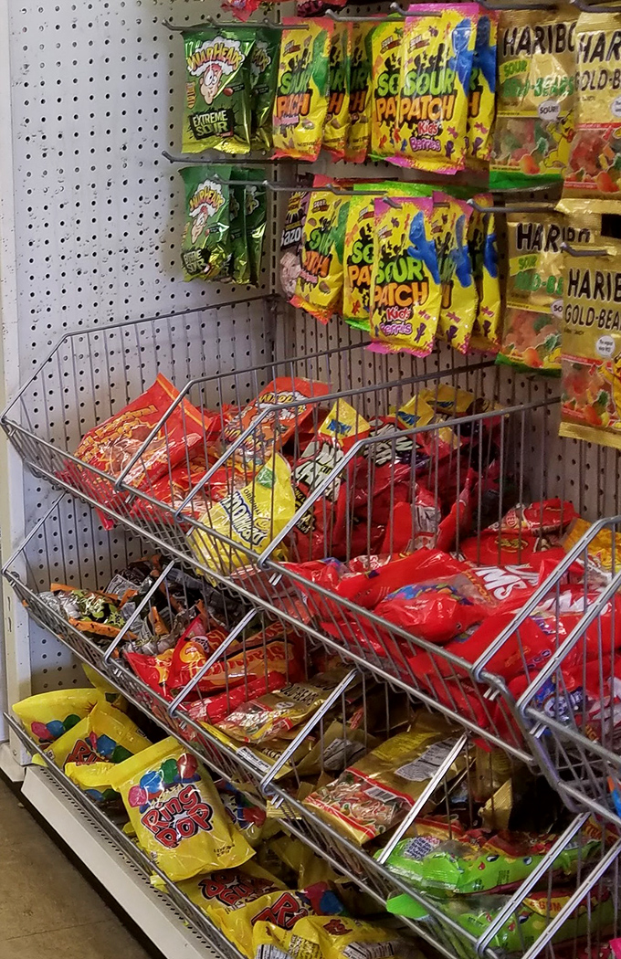 Candy heaven doesn't require a golden ticket&mdash;just a dollar and a quarter. Warheads and Sour Patch Kids await the brave of palate.