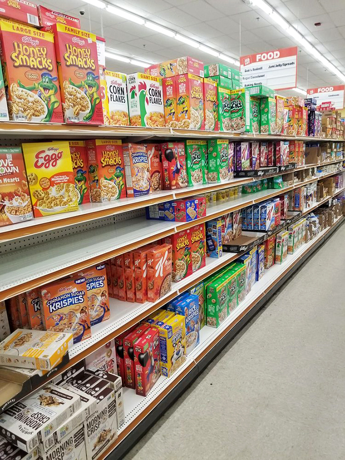 Cereal central! All your childhood favorites at prices that'll make you pour an extra-large bowl just because you can.