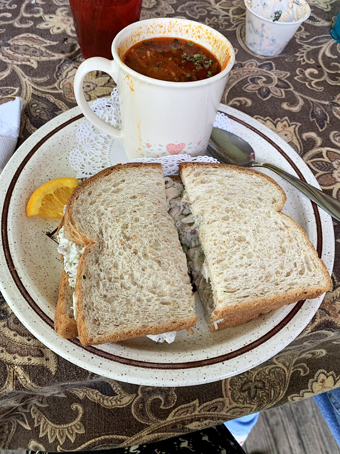 A soup and sandwich combo that whispers "comfort" in your ear while giving you a warm, culinary hug from the inside out.