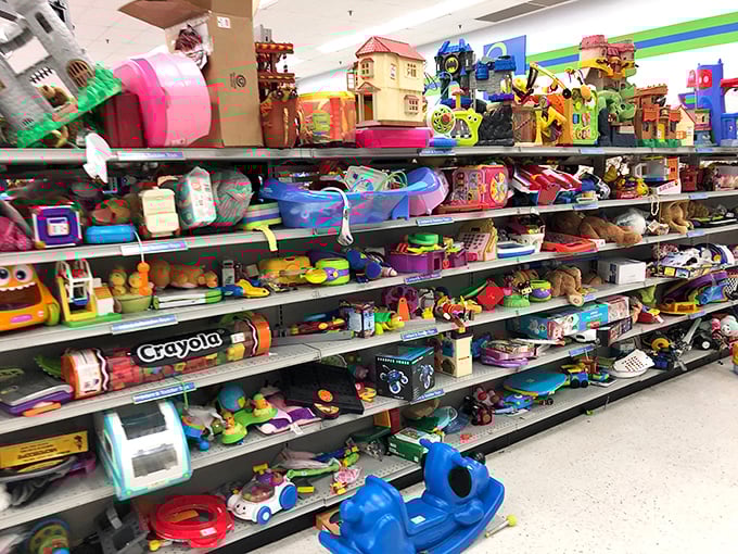 Toy story in real life. One child's castoff becomes another's treasure in this colorful chaos of plastic possibilities.