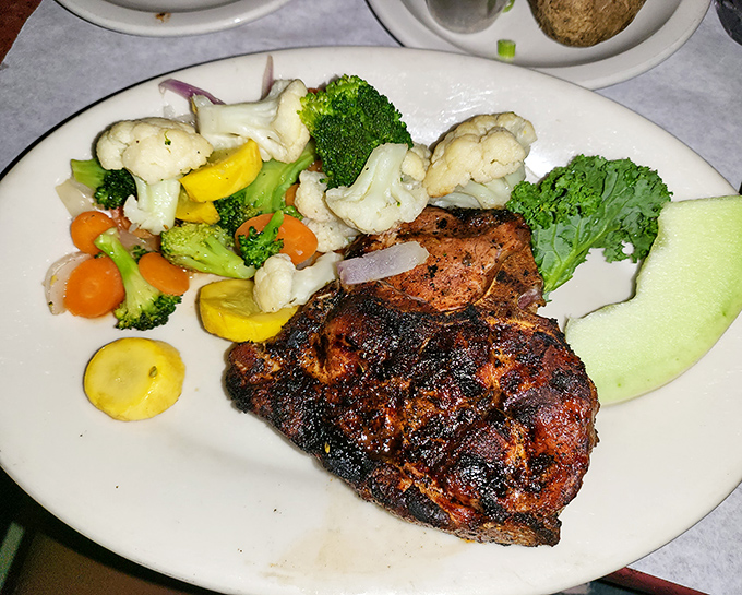 That blackened crust on the pork chop isn't just for show&mdash;it's a flavor fortress protecting the juicy treasure within.