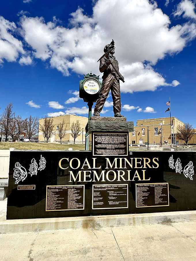 The Coal Miners Memorial stands as a powerful tribute to the backbone of Price's history &ndash; the men who literally fueled American progress.