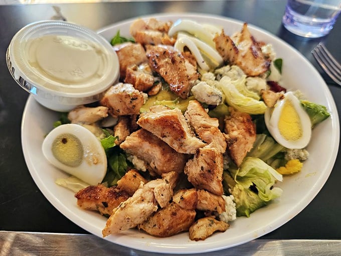 A protein-packed masterpiece masquerading as a salad&mdash;grilled chicken, hard-boiled eggs, and fresh greens create the lunch equivalent of a standing ovation.