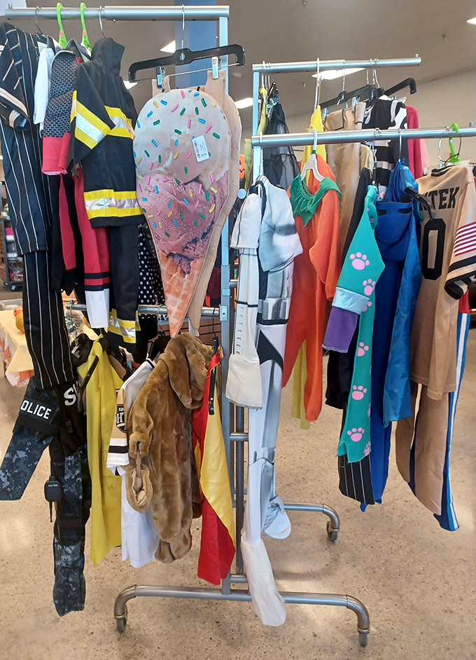 From ice cream cone costumes to firefighter gear&mdash;proof that someone else's Halloween impulse purchase can become your year-round treasure.