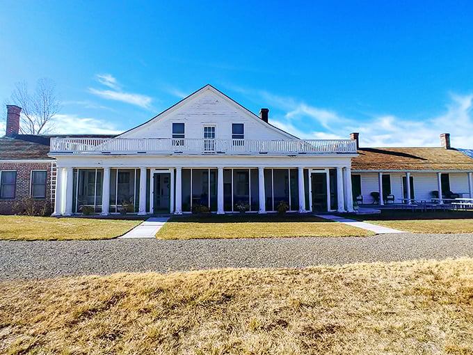 This historic ranch house looks like it wandered out of a classic Western and decided to stay.