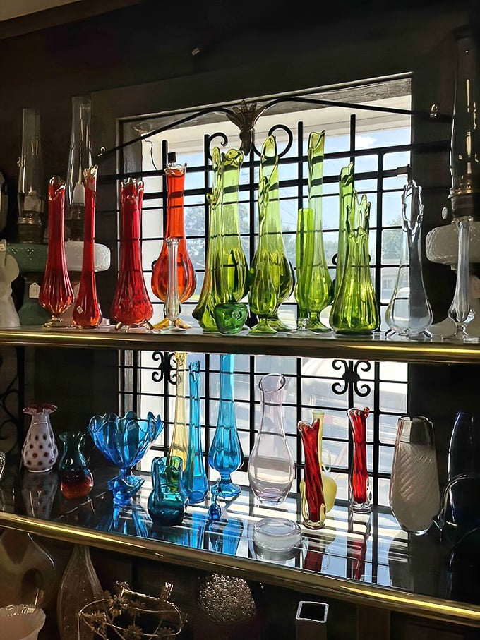 Liquid sunshine captured in glass &ndash; these vintage vases transform ordinary sunlight into jewel-toned magic for your windowsill.