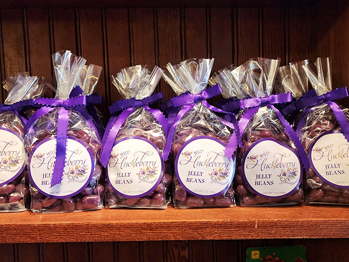 Huckleberry jelly beans tied with purple ribbons&mdash;Montana's version of jewelry, and far more satisfying than diamonds.