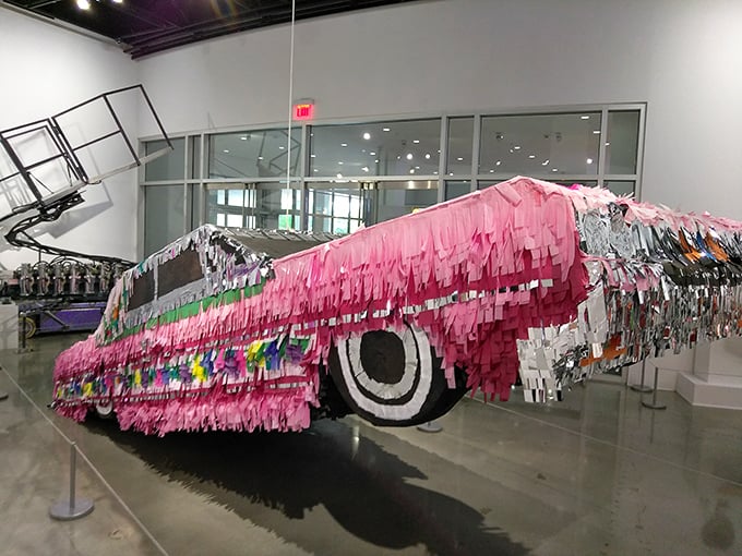 This isn't your birthday party pi&ntilde;ata &ndash; it's Justin Favela's "Gypsy Rose Pi&ntilde;ata," a colorful homage to lowrider culture that's equal parts art installation and automotive celebration.