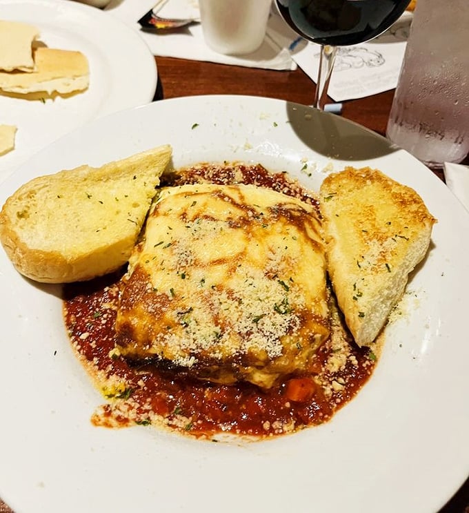 Lasagna that would make any Italian grandmother nod in approval. That golden cheese pull potential has "Instagram moment" written all over it.