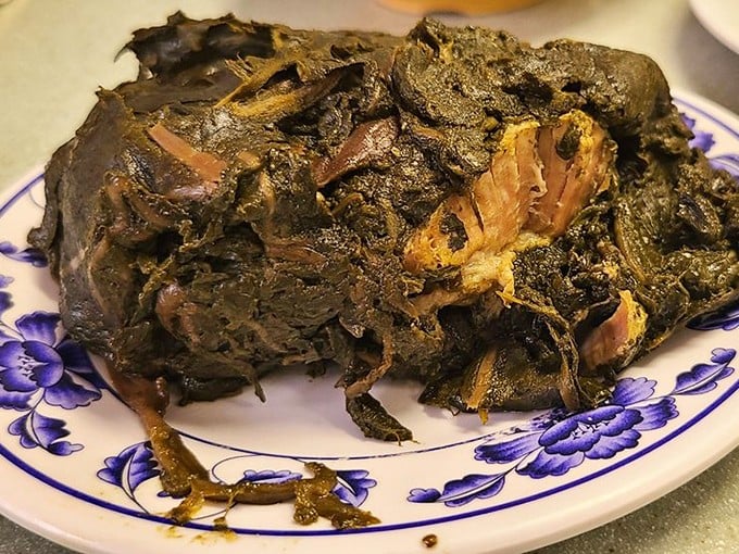 Laulau unwrapped is like peeking at a present early &ndash; tender meat and vegetables steamed in taro leaves until everything melds into smoky perfection.