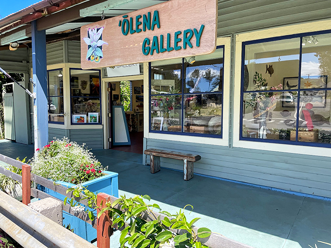 Ōlena Gallery showcases island artistry with the kind of authentic charm that big resort gift shops spend millions trying (and failing) to replicate.