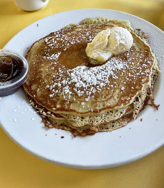 These pancakes don't need Instagram filters&mdash;just powdered sugar, a dollop of butter, and pure breakfast satisfaction.