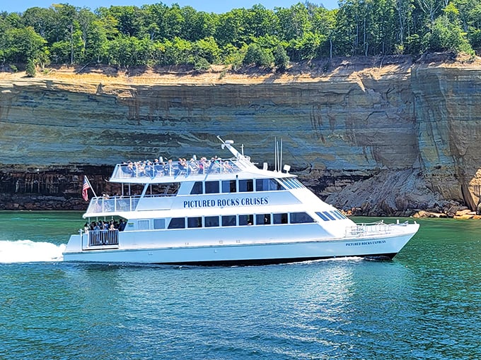 All aboard the "jaw-dropping views express!" Pictured Rocks Cruises delivering postcard moments without the hassle of waterproofing your camera.