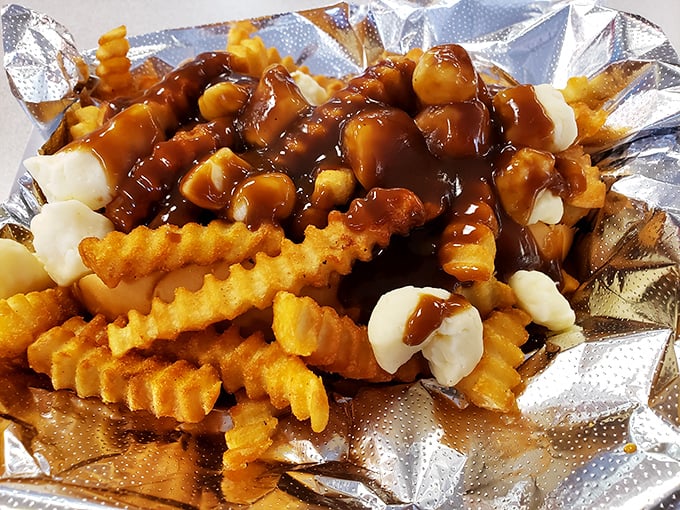 Poutine on a hot dog? It's like Canada and America had a delicious diplomatic summit. Those cheese curds and gravy mean serious business.
