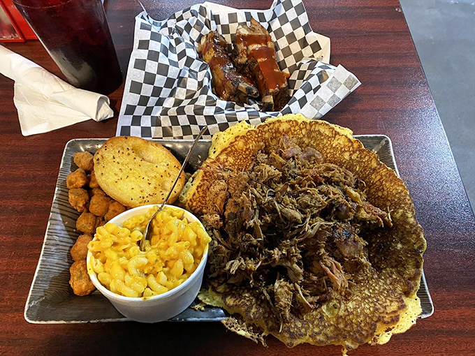 A pulled pork platter that brings Carolina to the Arctic Circle&mdash;complete with cornbread and mac that would make any Southern grandma nod in approval.