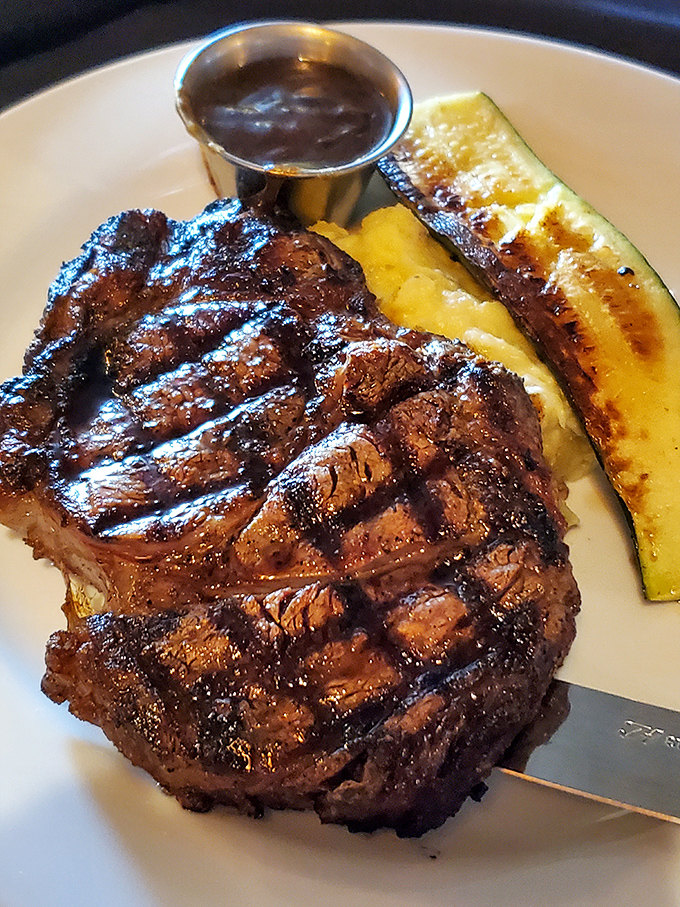 A steak with grill marks so perfect they deserve their own Instagram account. That au jus cup is about to become your new best friend.
