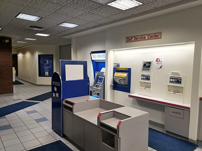 Modern amenities meet practical needs in Akron's public spaces. No retirement budget line item needed for "figuring things out."