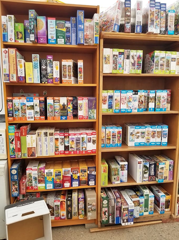 Puzzle paradise! From 300-piece weekenders to 2000-piece marriage testers, this collection would keep even the most dedicated jigsaw enthusiast occupied through retirement.