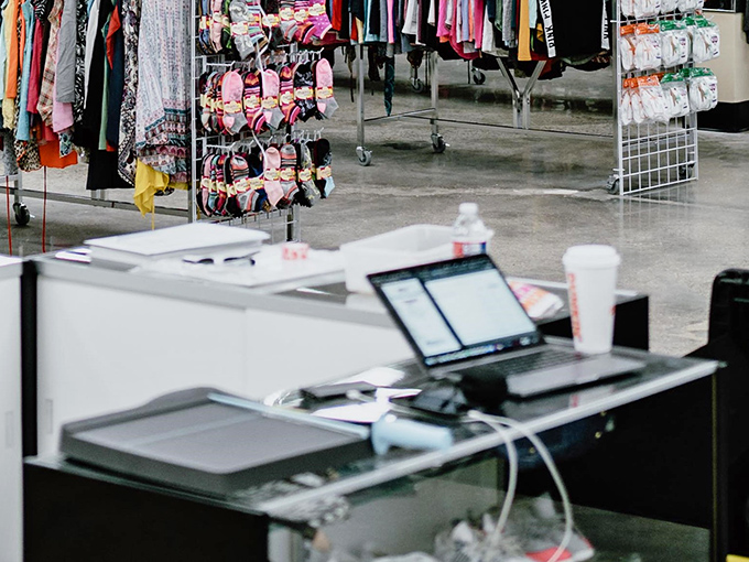 Behind every great thrift store is a well-organized checkout system. The modern technology might seem out of place, but it ensures your treasure hunt ends with swift satisfaction.
