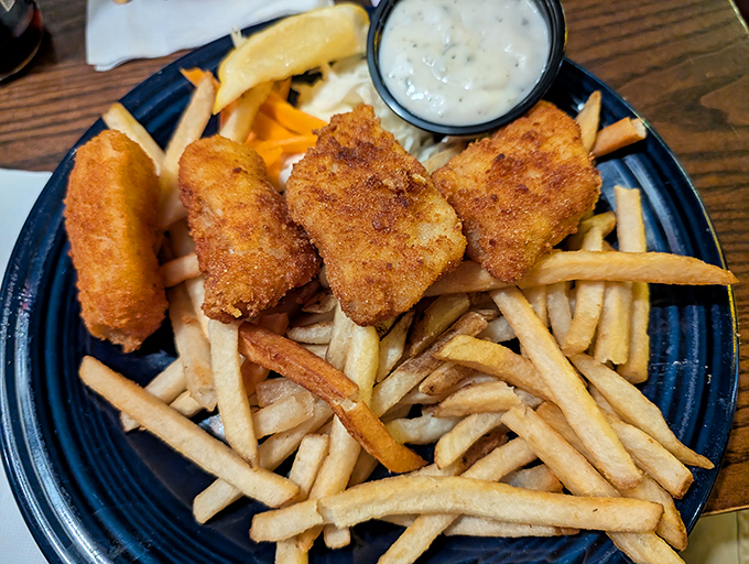Golden-brown fish and chips that would make even the most stoic Bostonian break into a smile of deep-fried appreciation.