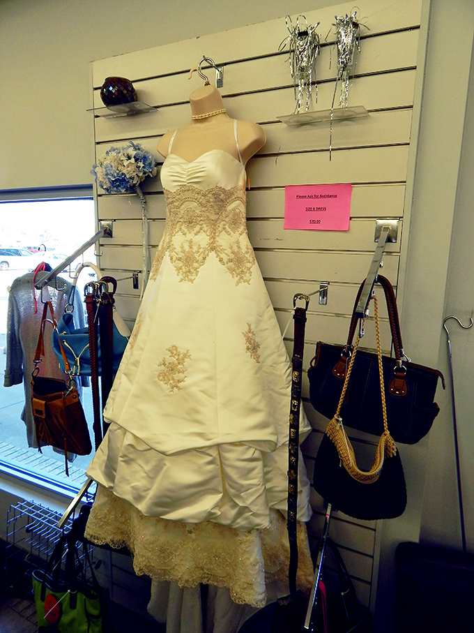 That wedding gown awaits its second chance at happily ever after, proving love stories can have sequels.