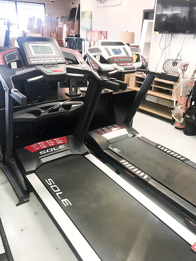 Treadmills waiting patiently for their New Year's resolution owners, now at prices that won't make you break a sweat.