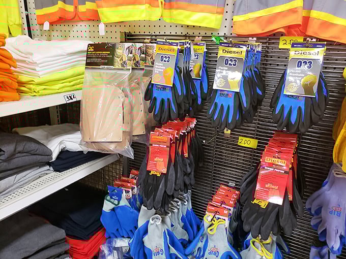 The working person's wonderland&mdash;where blue-collar essentials meet bargain-hunter dreams. These gloves have stories to tell before you even wear them.