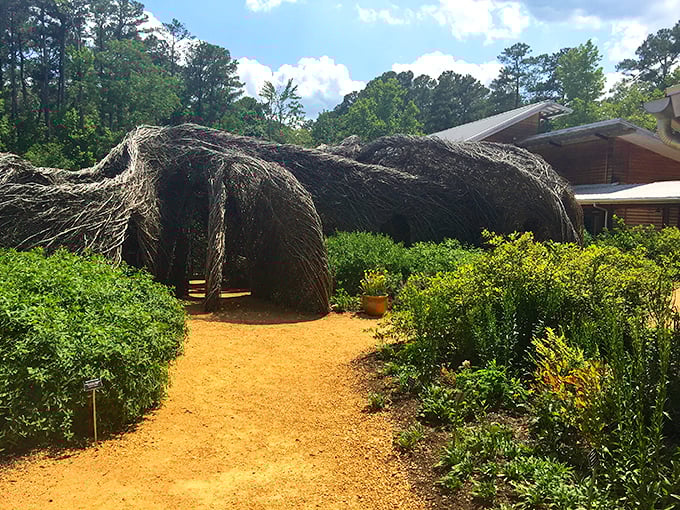 Not your average garden tunnel. This woven natural structure feels like stepping into a fairy tale where hobbits might serve afternoon tea.