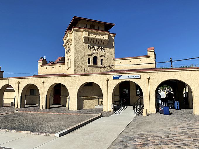 Raton's Spanish-style train station stands as a testament to when rail was king and arrivals were events worth celebrating in style.