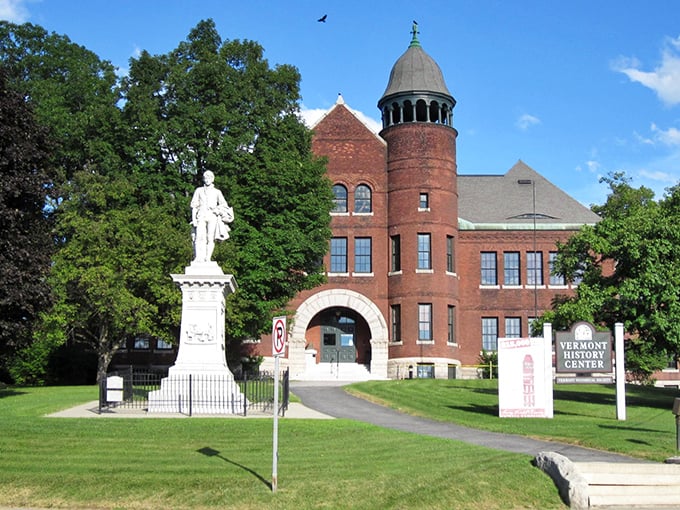 The Vermont History Center's imposing architecture houses stories as solid as the granite that built Barre's economy.