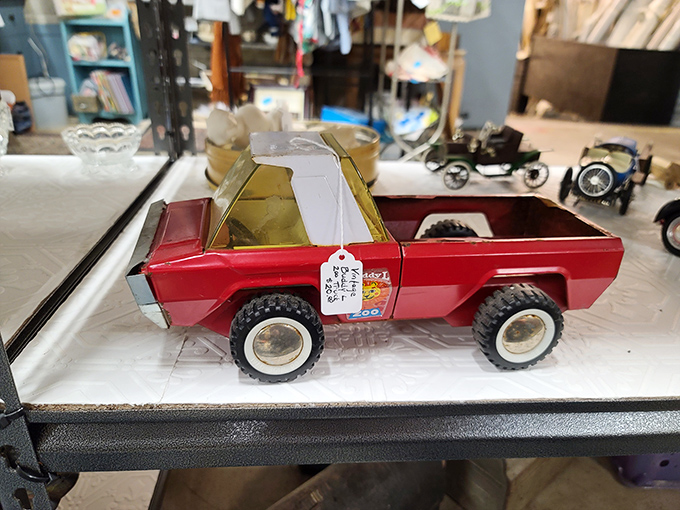 Remember when toys were built to last? This vintage truck probably survived being driven off the couch more times than its modern plastic counterparts ever could.