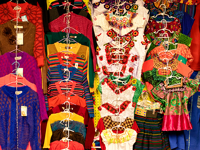 Vibrant clothing displays showcase styles spanning decades, perfect for adventurous fashion treasure hunters everywhere.