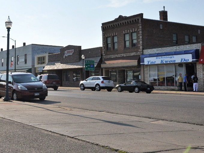 Aitkin's brick buildings have weathered decades of Minnesota seasons. Their sturdy presence anchors this delightful river town.