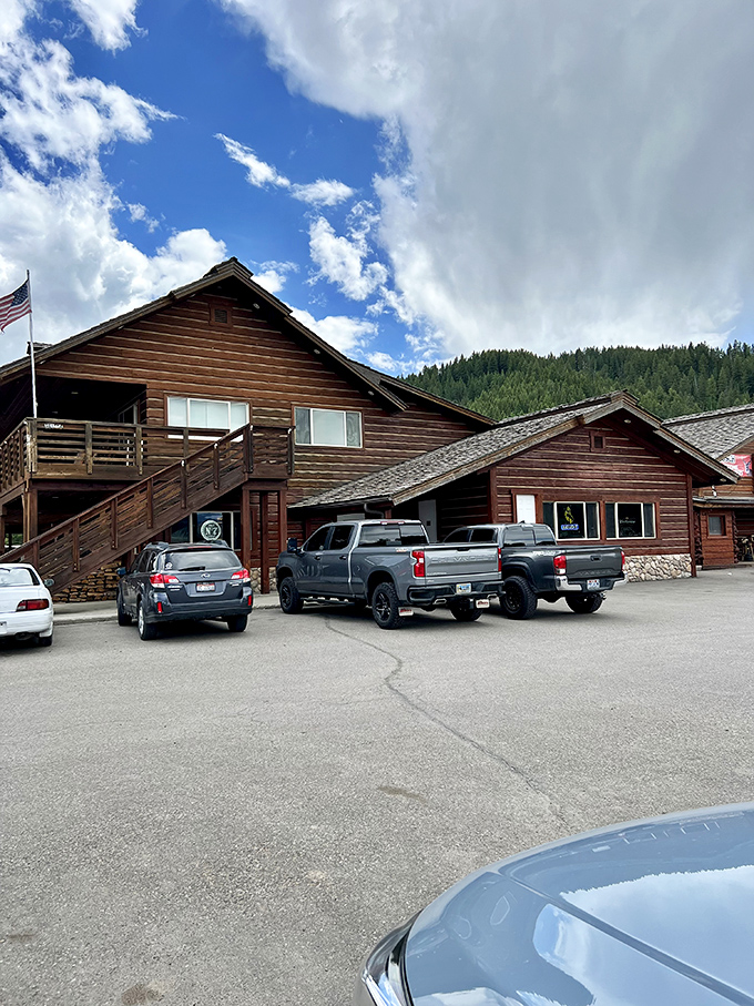This rustic wooden lodge in Alpine invites you to kick back and embrace mountain time&mdash;where watching clouds drift by counts as a scheduled activity.
