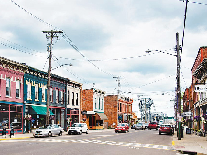 Ashtabula's colorful downtown buildings stand ready to welcome visitors and residents alike to this Lake Erie community.