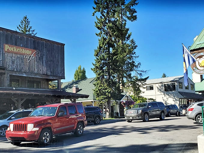 Pocketstone Cafe in Bigfork welcomes hungry travelers with rustic charm. The kind of place where breakfast might just turn into an all-day affair.