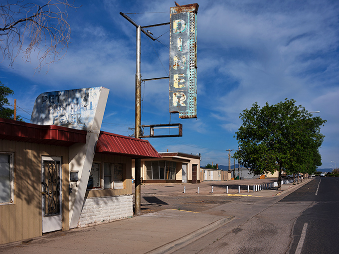 Vintage signs like this diner marquee in Grants remind visitors of the town's storied past.