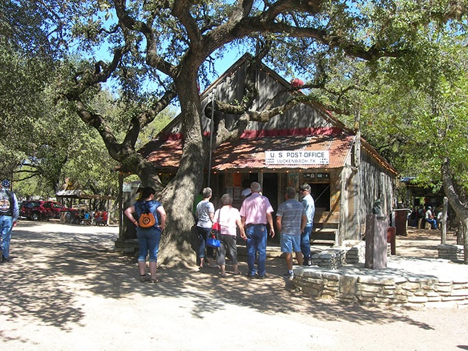 Luckenbach's legendary post office and dance hall&mdash;where everybody really is somebody, especially with a cold beer in hand.