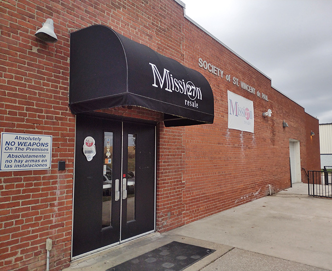 Mission 27's classic brick building and elegant black awning hint at the quality finds waiting inside.