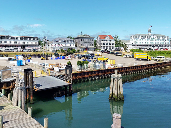 Narragansett's waterfront hotels line up like grand dames at a garden party, each one prettier than the last.