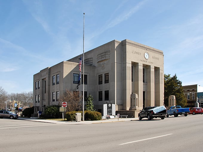Princeton's stately courthouse stands proud in this tiny town where your Social Security check goes remarkably far.