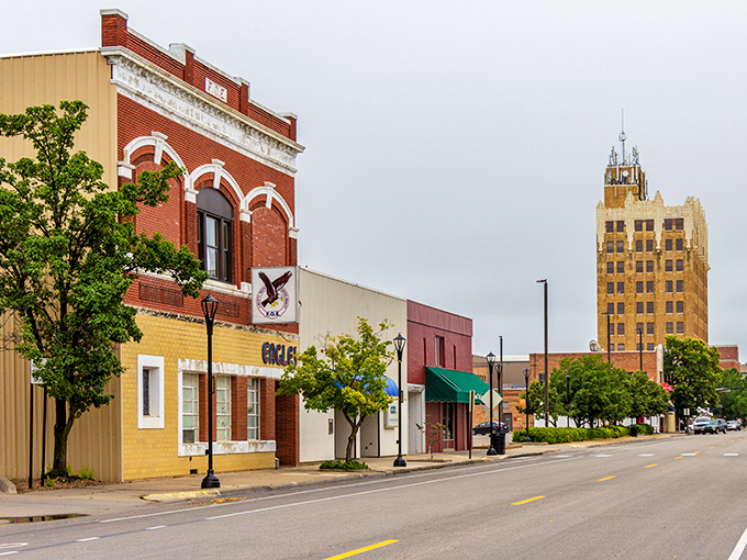 Salina's downtown corridor flows like a gentle river, connecting past and present with affordable possibilities.
