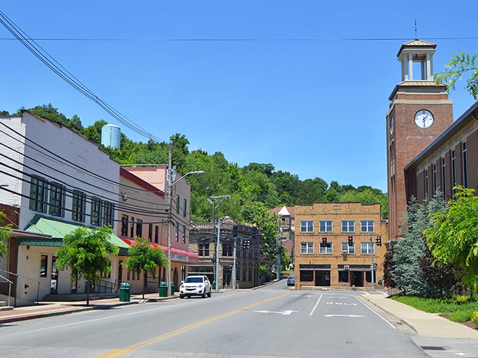 That clock tower stands guard over downtown like a friendly neighborhood watch captain.