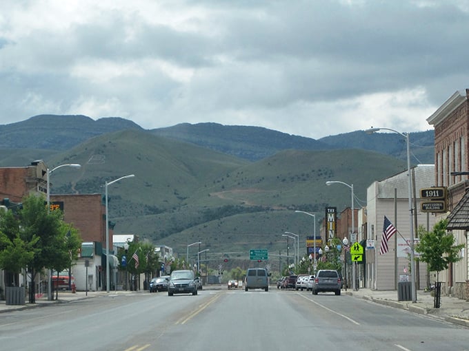 Townsend's main street stretches toward mountain vistas, where everyday errands come with postcard-worthy views at every turn.