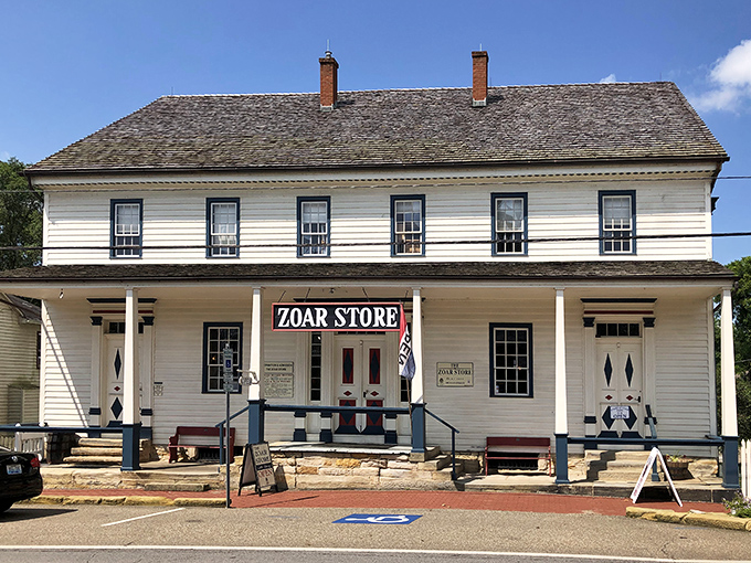 The historic Zoar Store stands as a testament to simpler times when one building served many community needs.