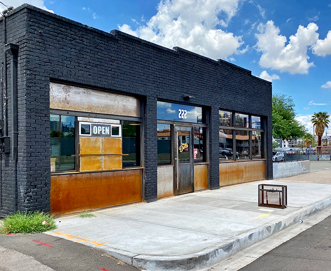 Via Della's sleek black exterior is the little black dress of pizza joints&mdash;minimalist, cool, and promising something special inside.