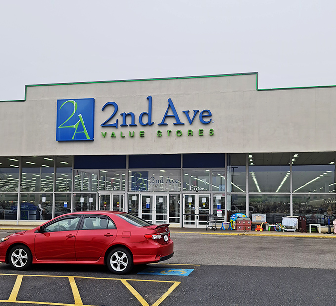 That sleek exterior houses a department store's worth of pre-loved treasures waiting for their second act.