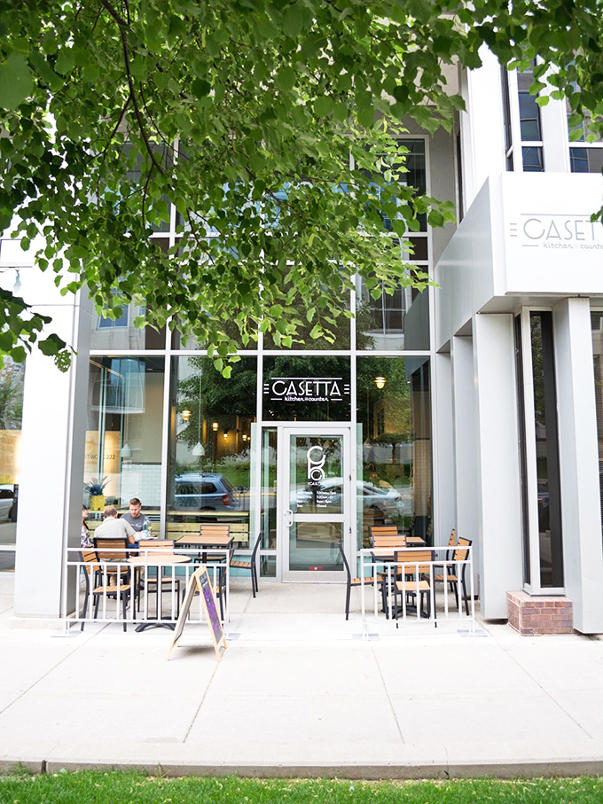 Sunlight streams through Casetta's windows, illuminating a fresh approach to classic sandwiches. Urban cool meets comfort food.