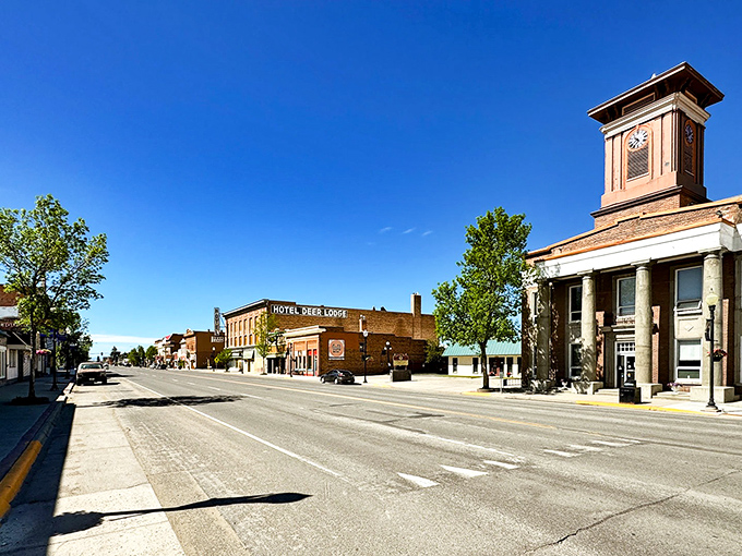 Time stands still on Deer Lodge's Main Street, where the Hotel Deer Lodge sign beckons travelers just as it has for decades.